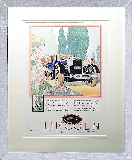Rene Vincent Art Deco Lincoln advertisement from Scarab Antiques